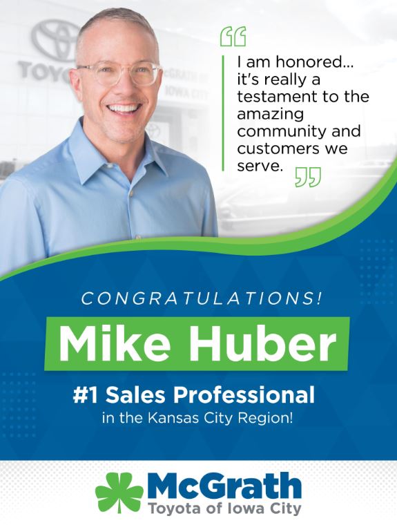 McGrath Toyota's Mike Huber named "No. 1 Salesperson"