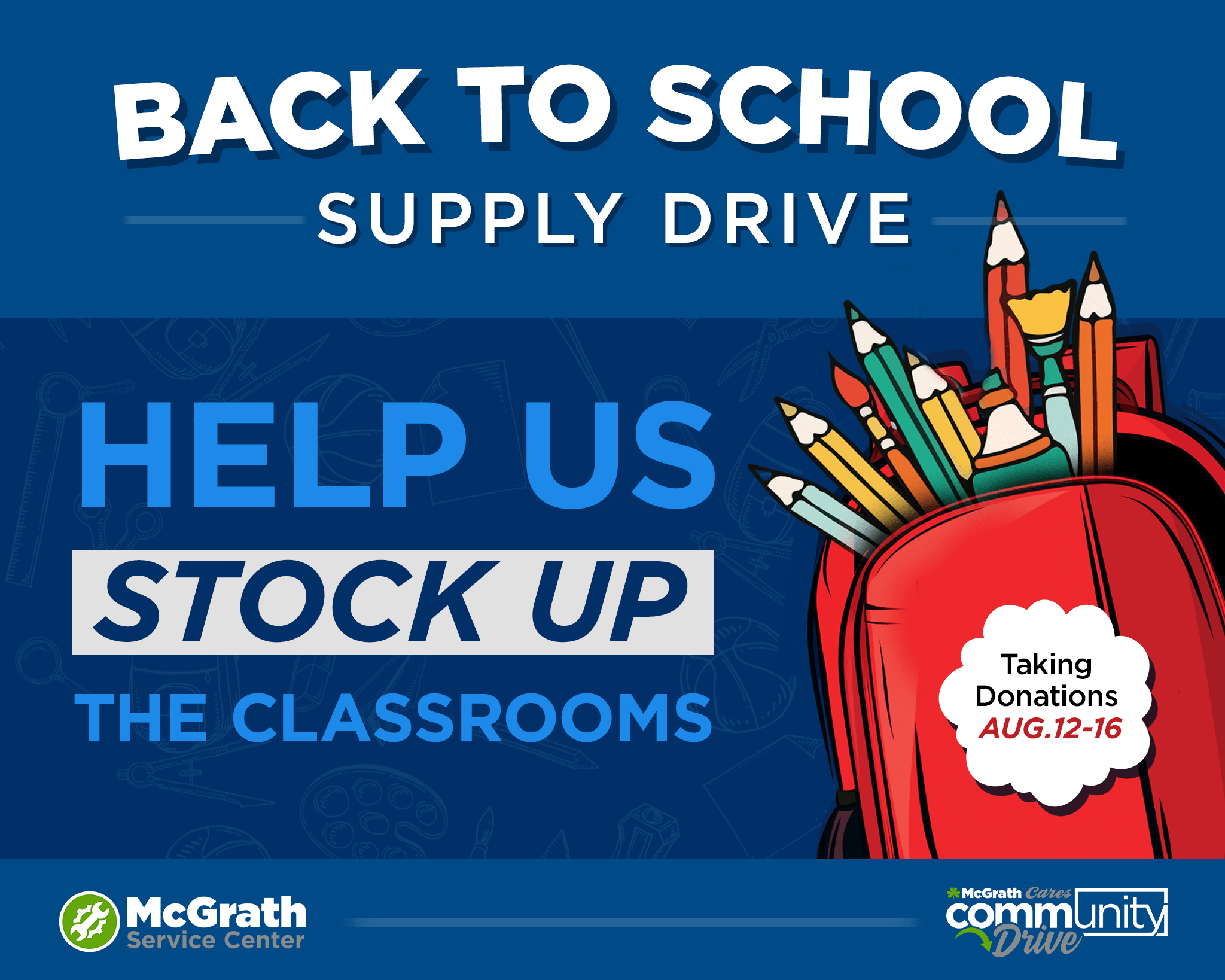 Join Us for the McGrath Cares Community School Supply Drive! - McGrath ...